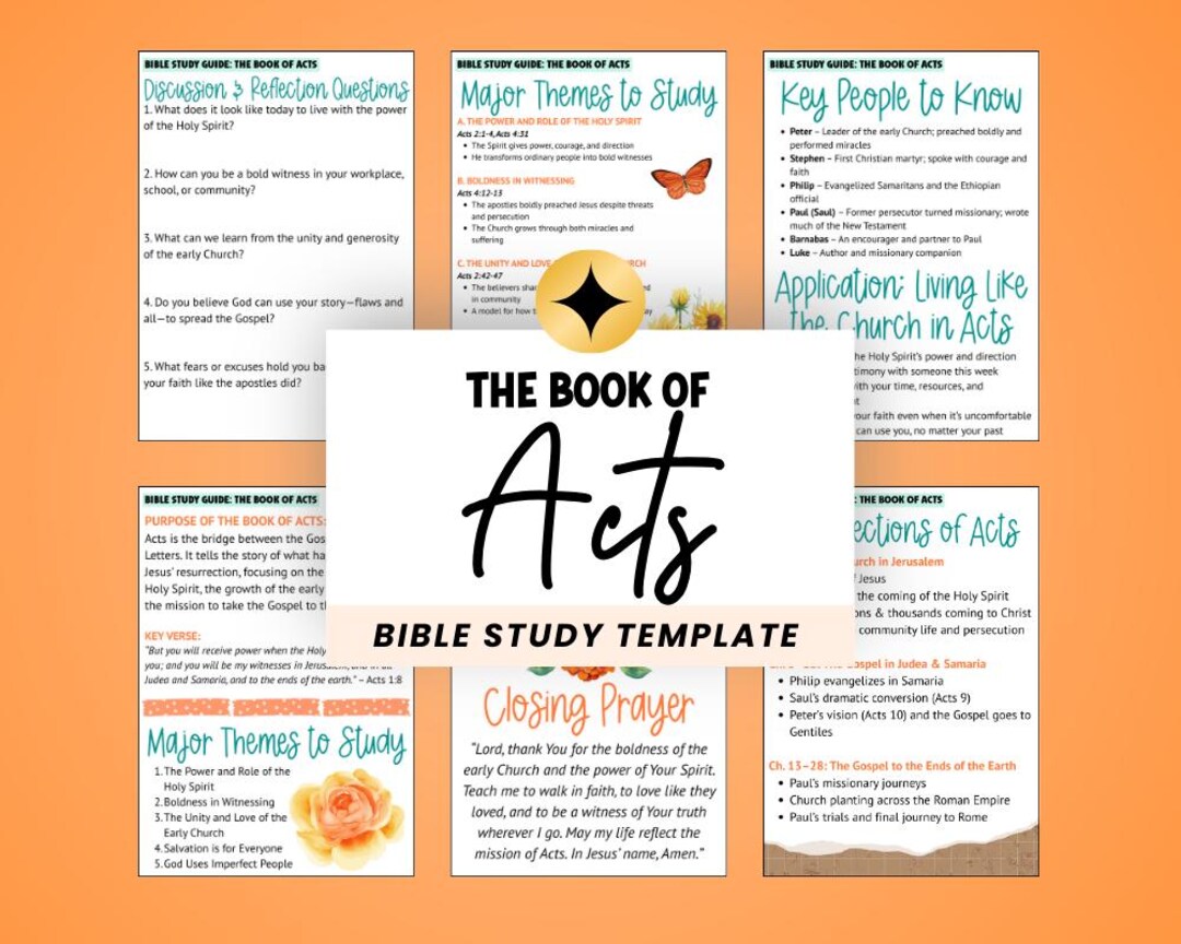 Book of Acts Bible Study Guide | Holy Spirit Study | Christian Printable | Digital Download ...