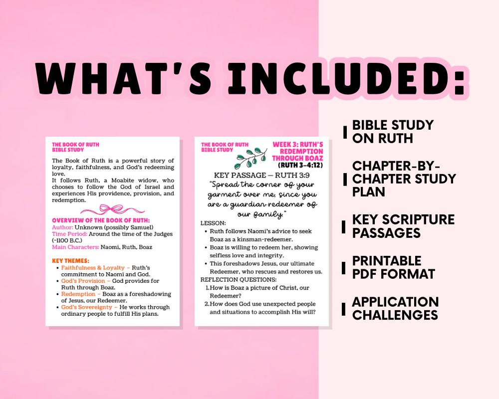 Ruth Bible Study Guide | Printable Women’s Bible Study | Sunday School ...