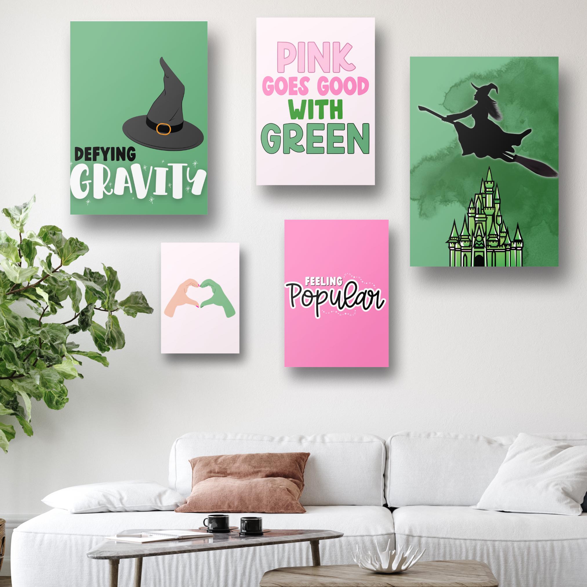 Wicked Inspired Wall Art: Pink & Green Decor (digital Download) - Etsy