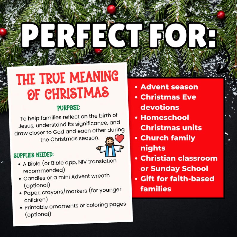 The True Meaning of Christmas | Family Bible Study Printable (digital ...