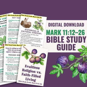 Mark 11:12–26 Bible Study | Printable Scripture Study on the Fig Tree ...