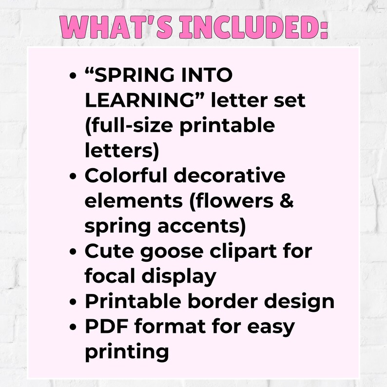 Spring Into Learning Bulletin Board Kit, Classroom Door Decor, Goose ...