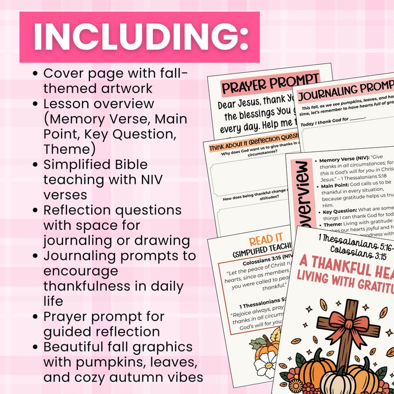 Fall Gratitude Bible Study for Kids: Christian Printable (digital ...