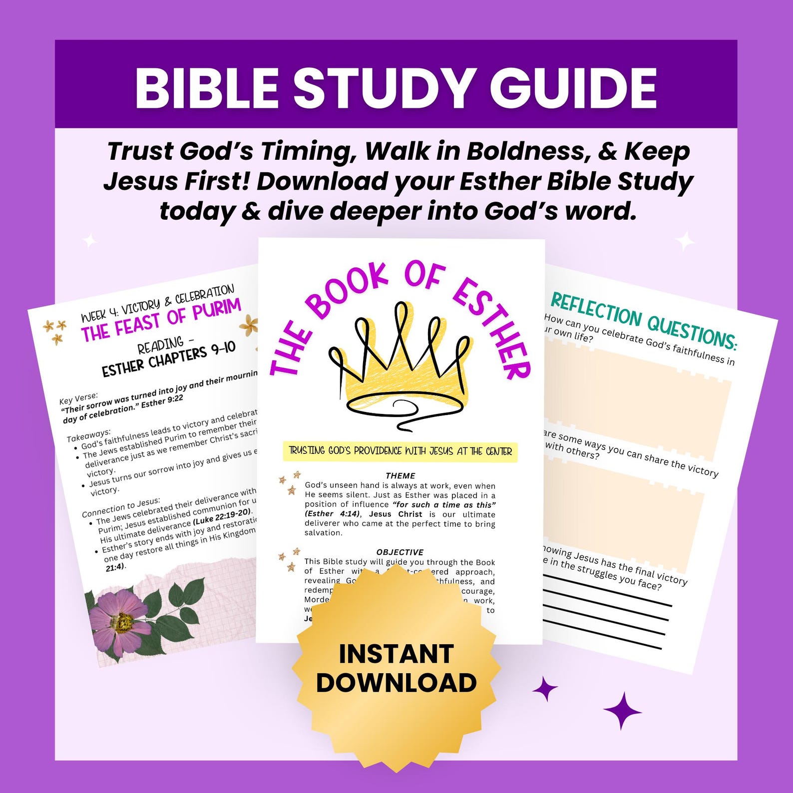 Esther Bible Study Guide: Christian Women's 4-week Curriculum (digital ...