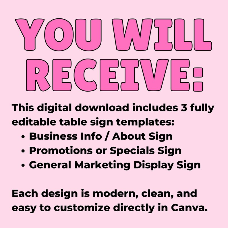 Vendor Table Sign Bundle | Editable Canva Templates, QR Code (instant ...