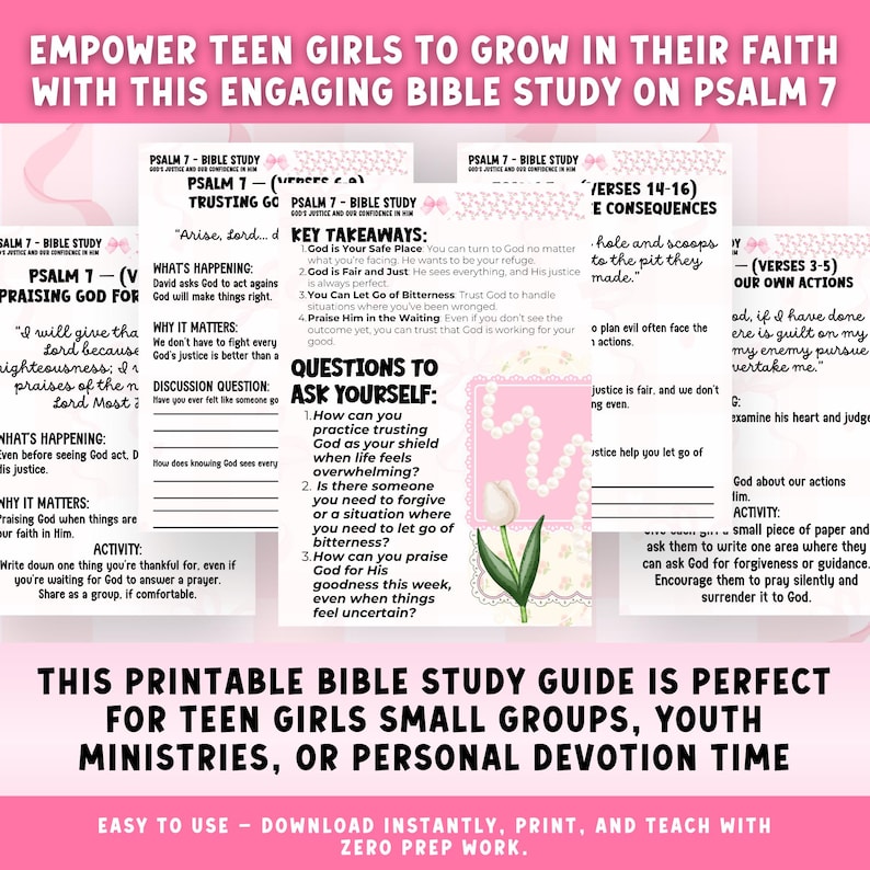 Teen Girls Bible Study: Psalm 7 Printable Guide (digital Download) - Etsy