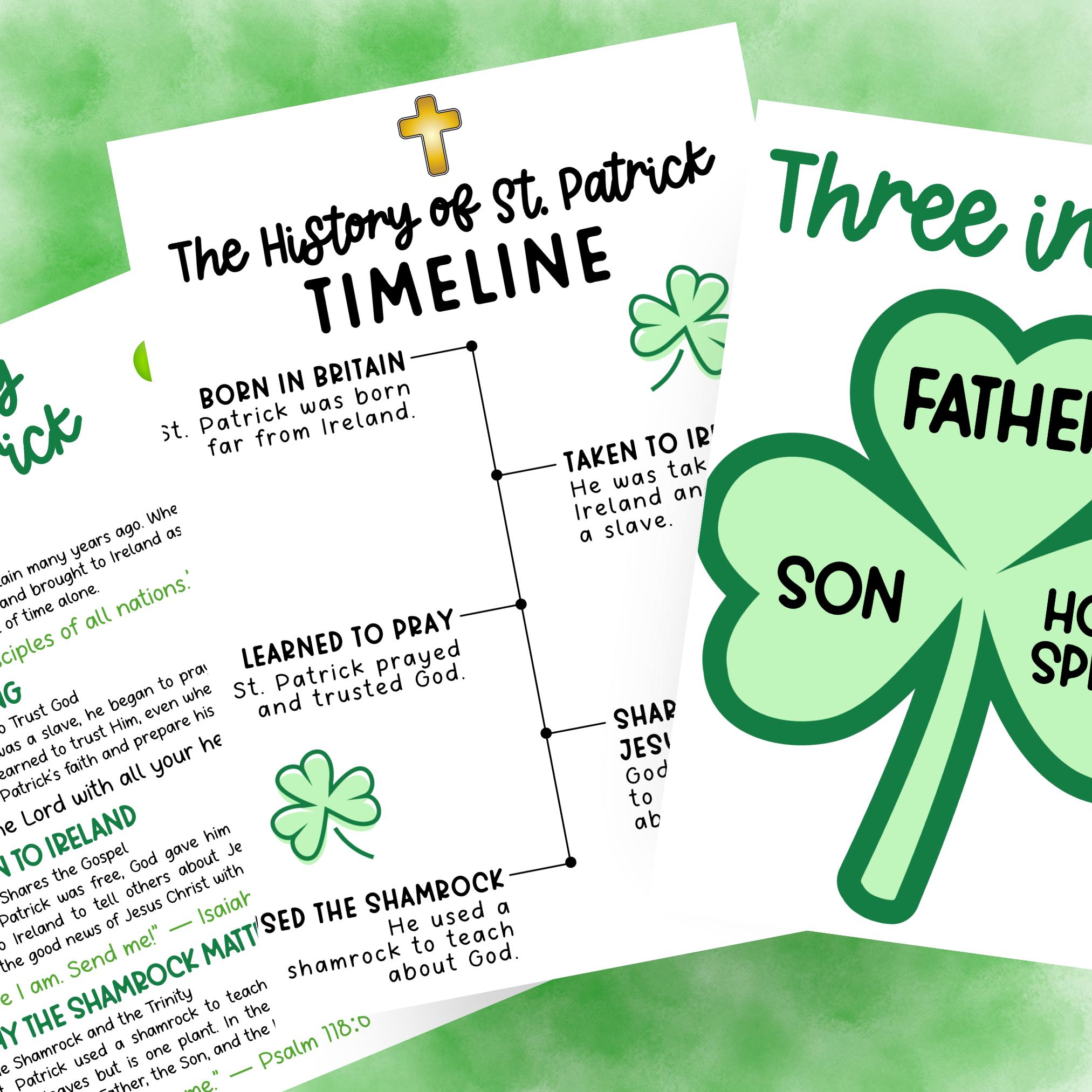 Christian St. Patrick's Day Printable | Trinity Shamrock Lesson (PDF ...