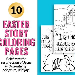 Easter Story Coloring Pages | 10 Printable Bible Verse Coloring Sheets ...