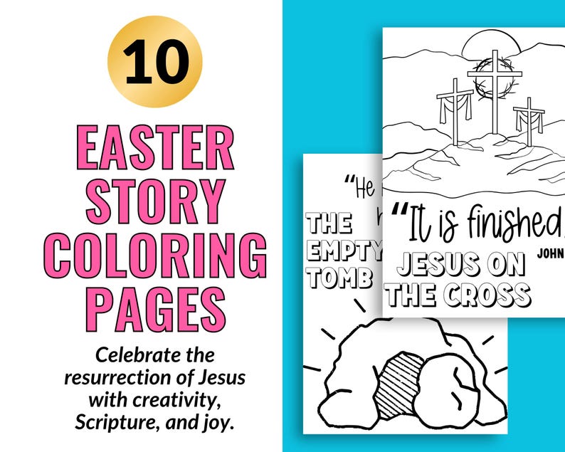 Easter Story Coloring Pages | 10 Printable Bible Verse Coloring Sheets ...