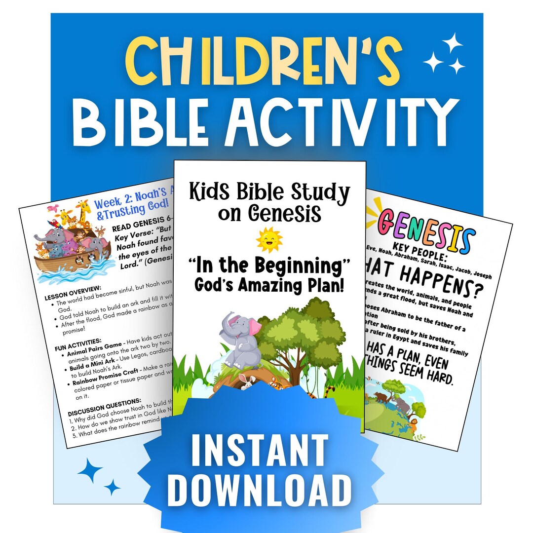 Genesis Bible Study for Kids | Bible Printable | Bible Lessons | Kids ...