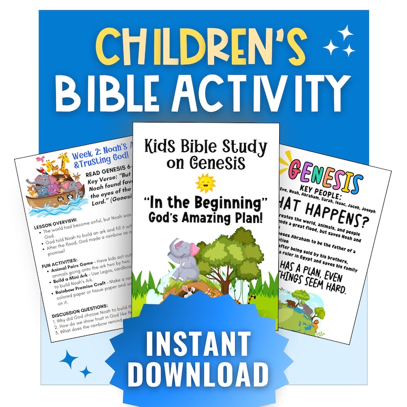 Genesis Bible Study for Kids | Bible Printable | Bible Lessons | Kids Bible Activities | Bible ...
