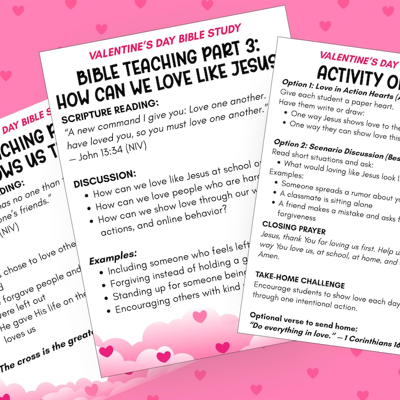 Valentine's Day Bible Study | Kids & Teens, Love Like Jesus (printable ...