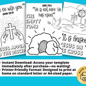 Easter Story Coloring Pages | 10 Printable Bible Verse Coloring Sheets ...