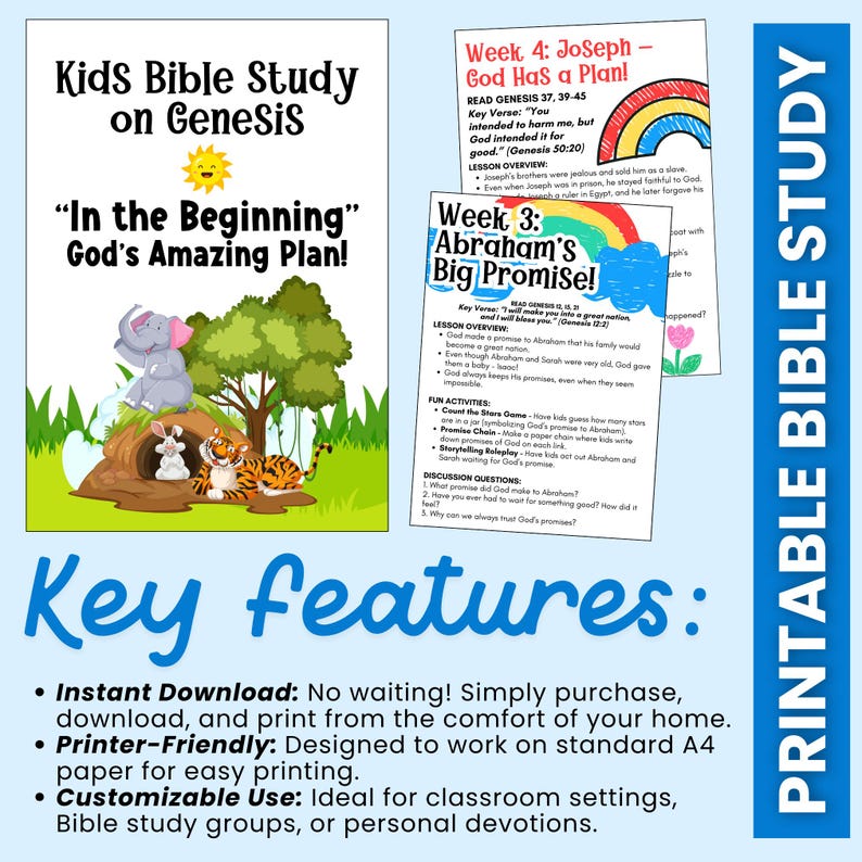 Genesis Bible Study for Kids: Printable Activities & Lessons (PDF) - Etsy