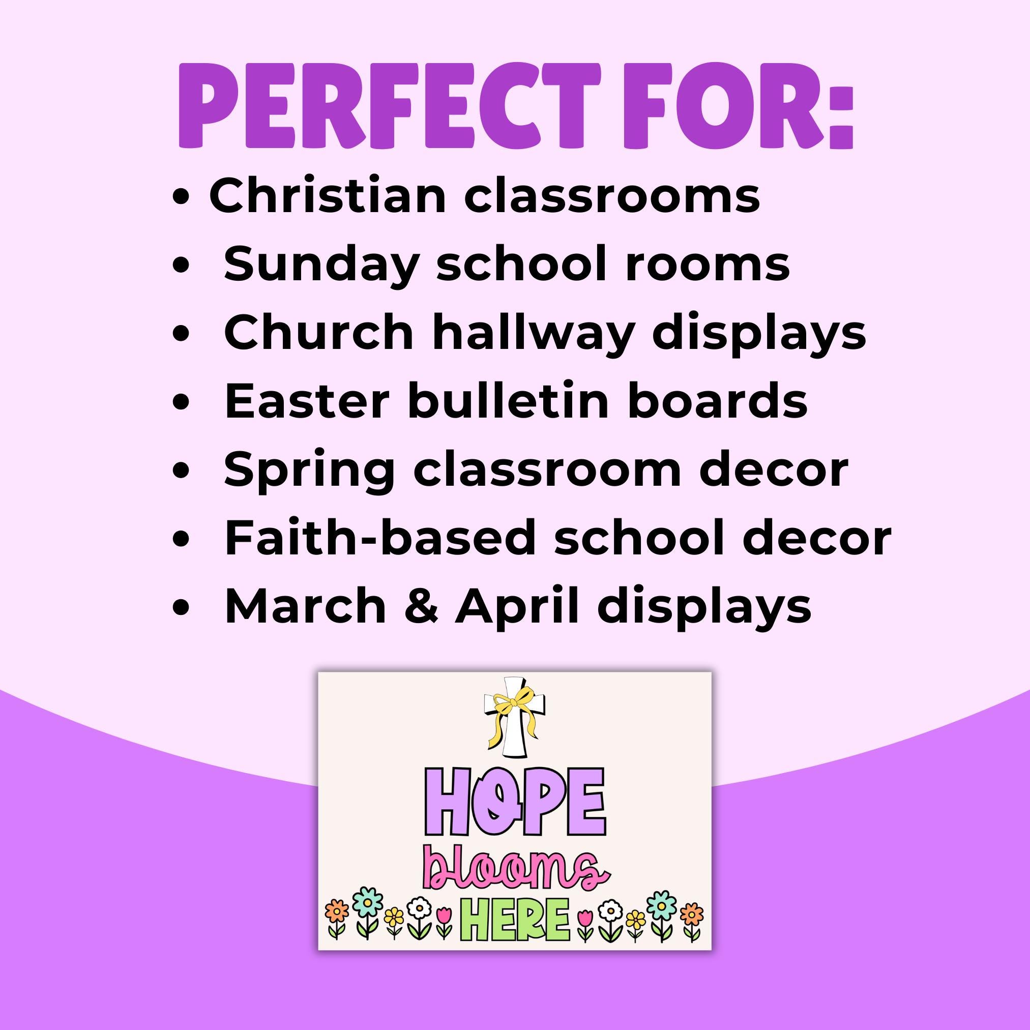 Hope Blooms Here Spring Bulletin Board Kit | Christian Classroom Decor ...