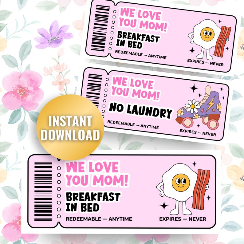 Mother’s Day Printable Coupons | Instant Download | Handmade Gift Idea ...
