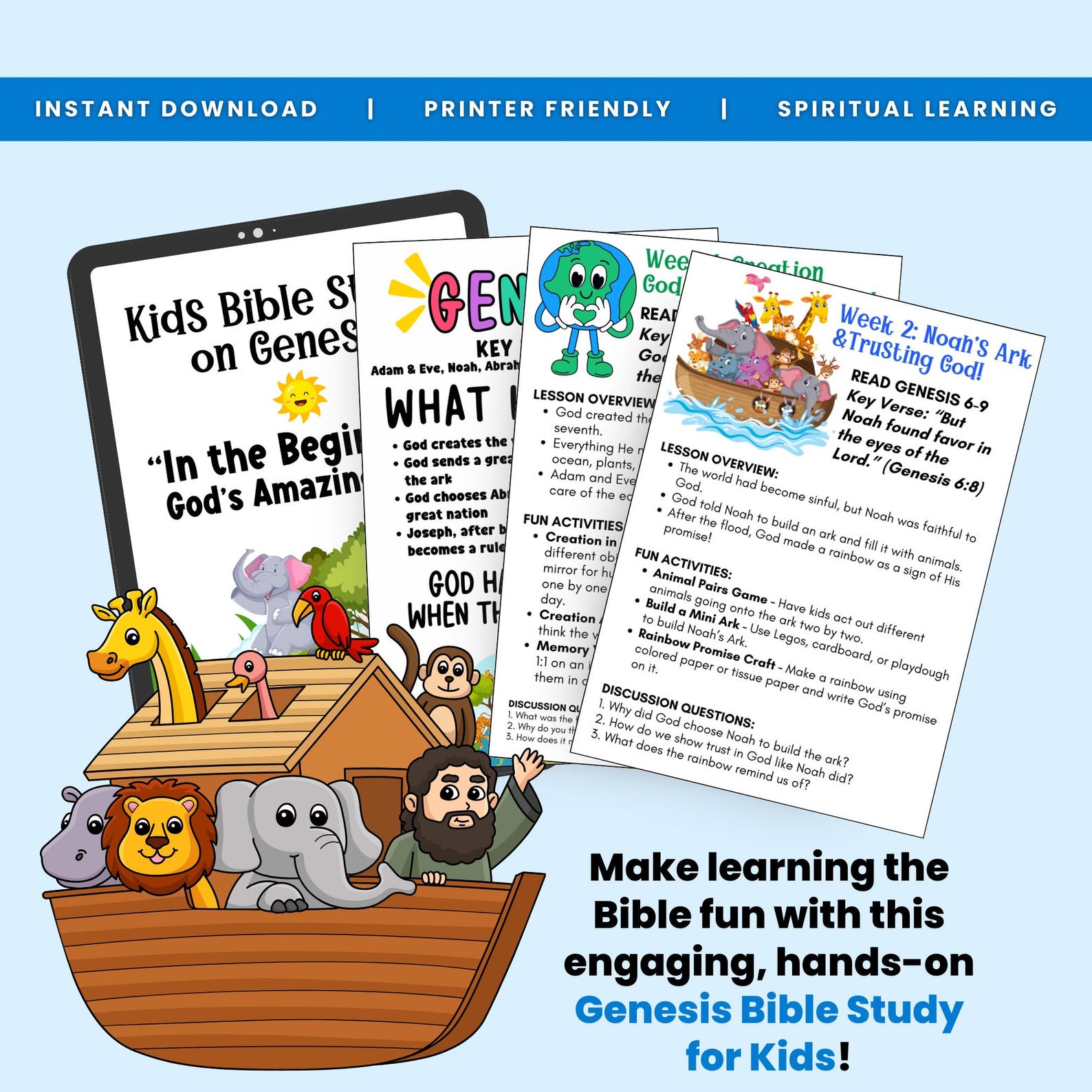 Genesis Bible Study for Kids: Printable Activities & Lessons (PDF) - Etsy