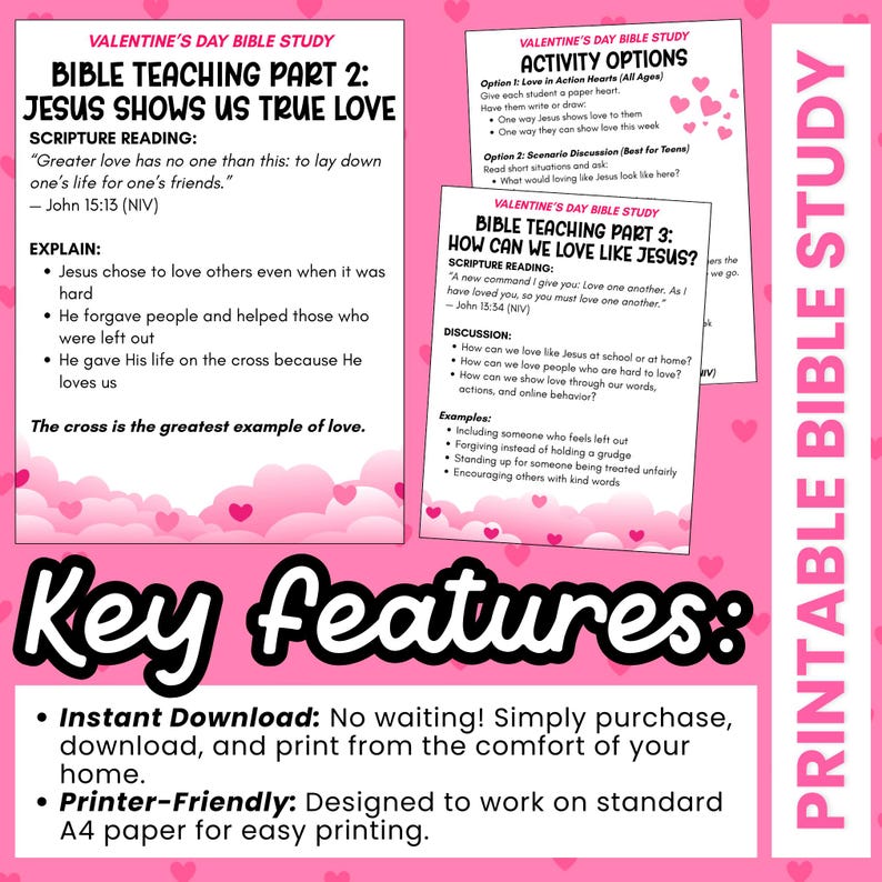 Valentine's Day Bible Study | Kids & Teens, Love Like Jesus (printable ...