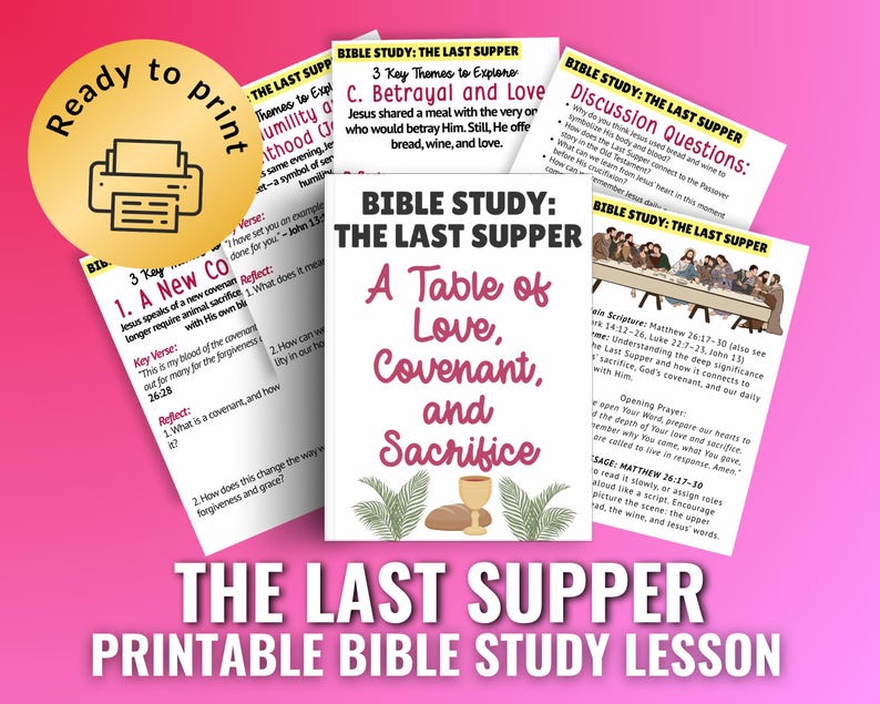 The Last Supper Bible Study Guide | Printable Christian Devotional ...