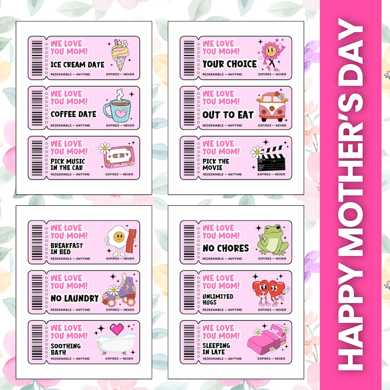 Mother’s Day Printable Coupons | Instant Download | Handmade Gift Idea ...