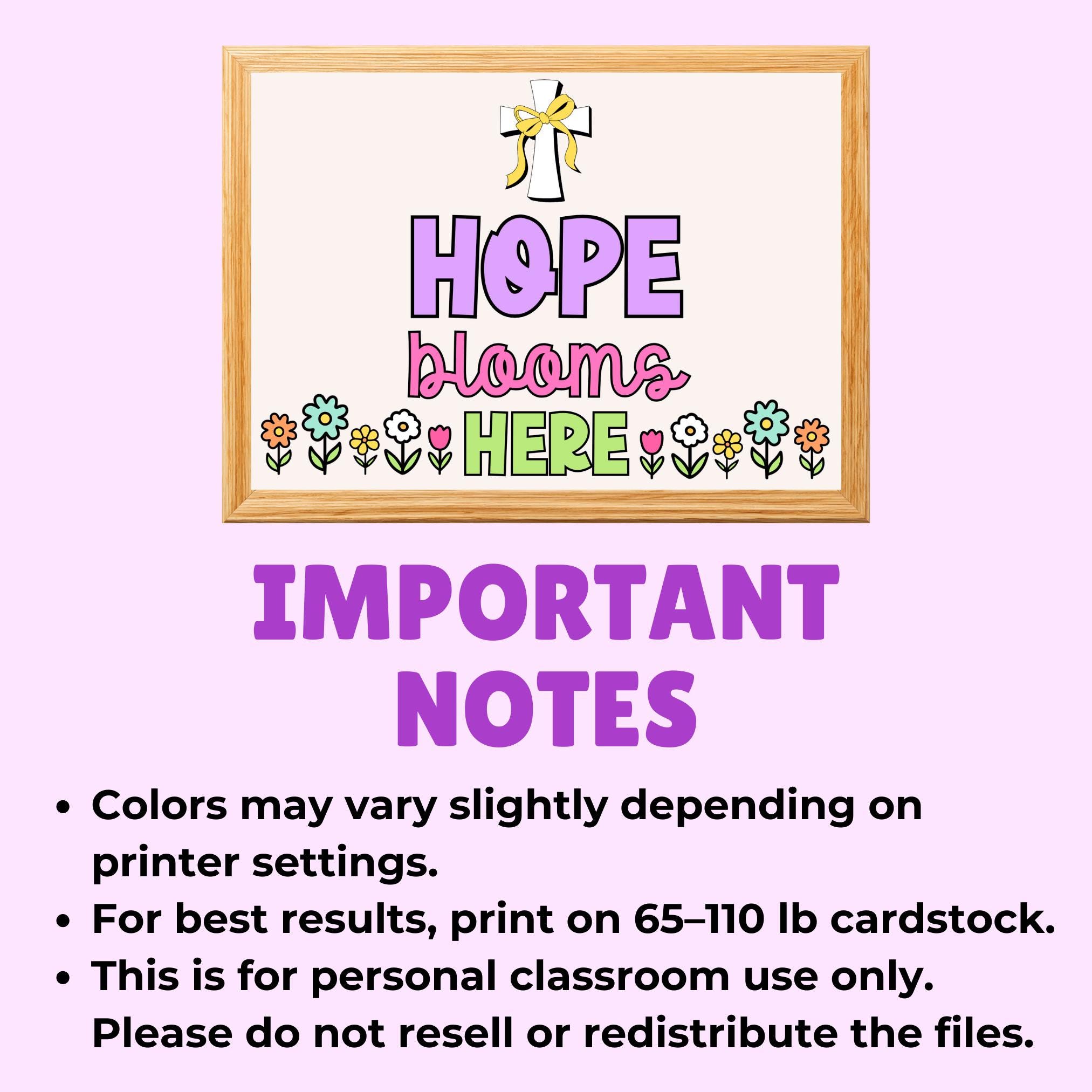 Hope Blooms Here Spring Bulletin Board Kit | Christian Classroom Decor ...