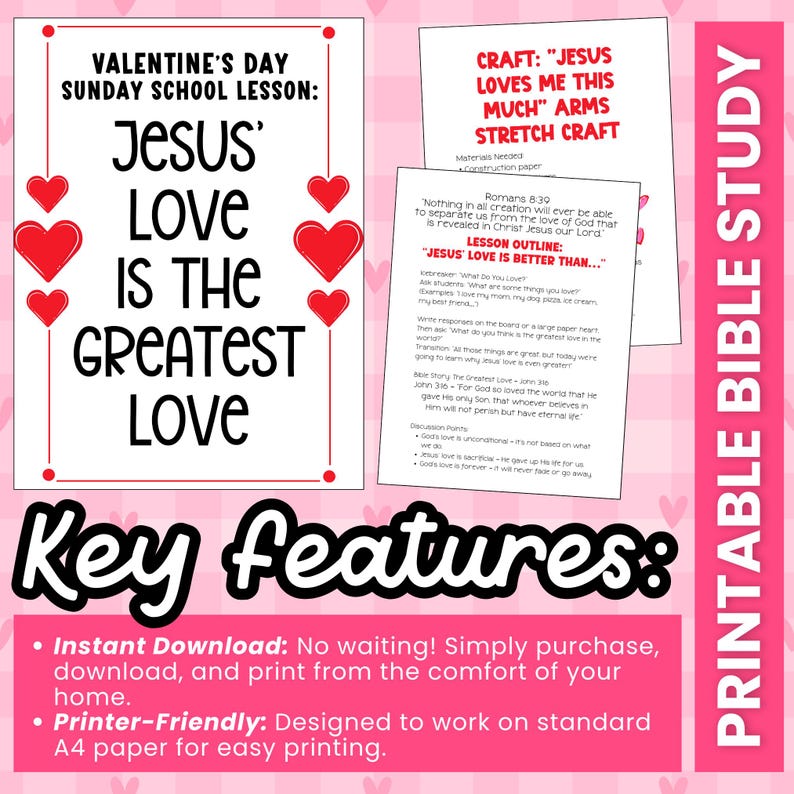 Valentine's Day Sunday School Lesson: Jesus' Love (digital PDF) - Etsy
