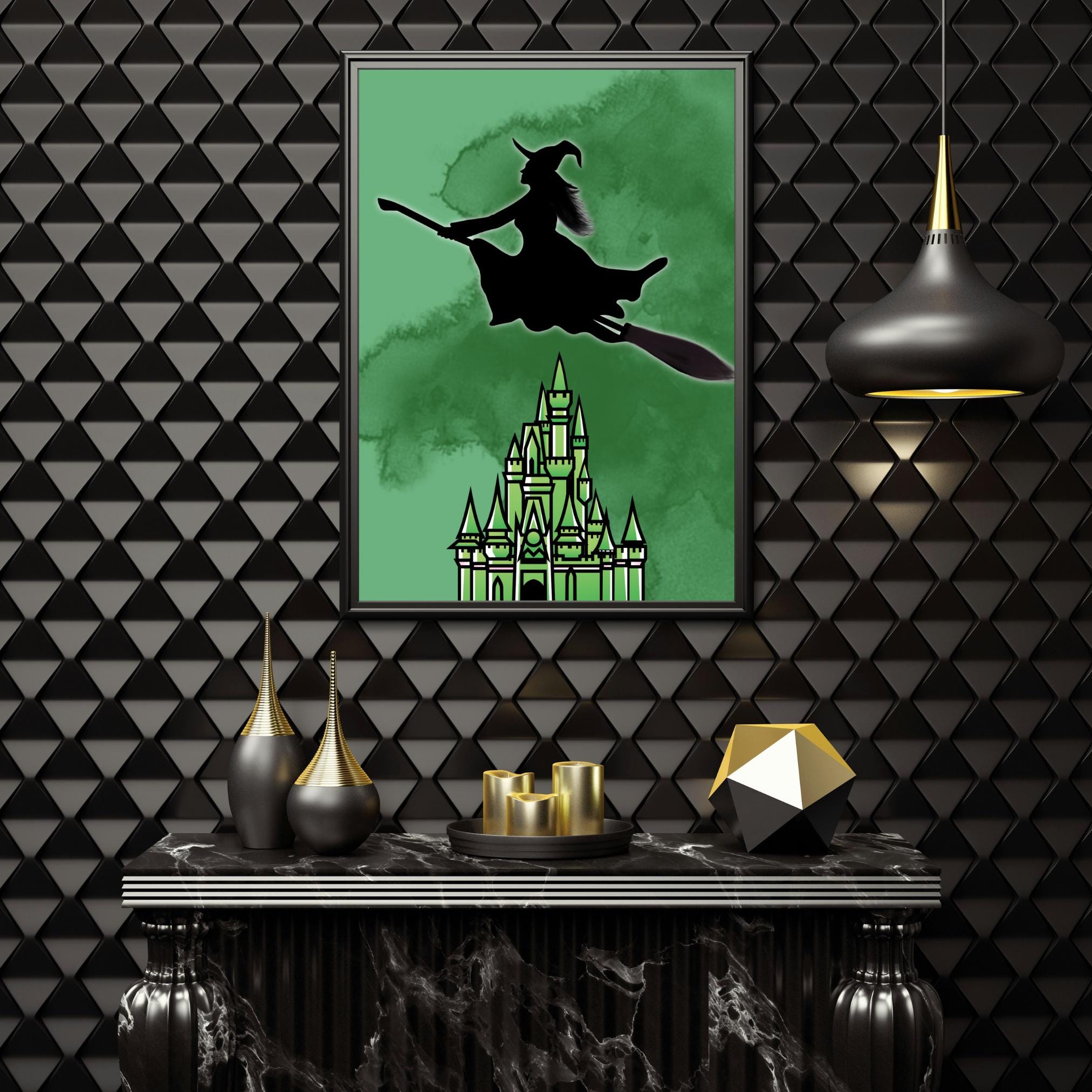 Wicked Inspired Wall Art: Pink & Green Decor (digital Download) - Etsy