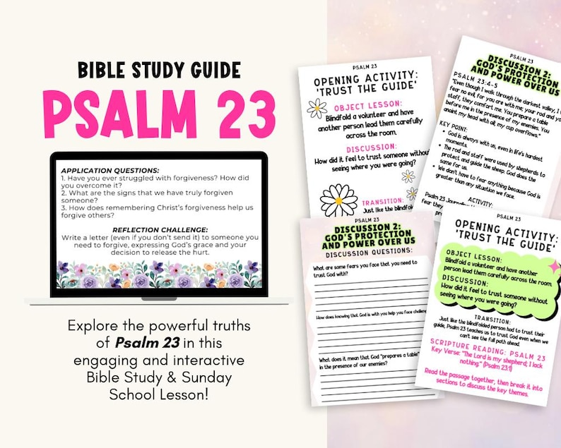 Psalm 23 Bible Study: Printable Sunday School Lesson (PDF) - Etsy