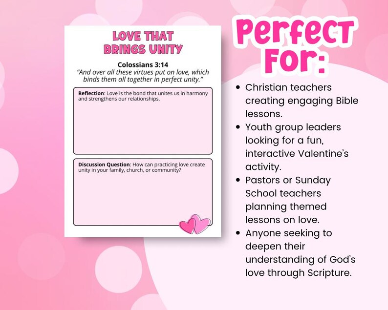 Valentine’s Day Bible Study Printable | Digital Download | Love Themed ...