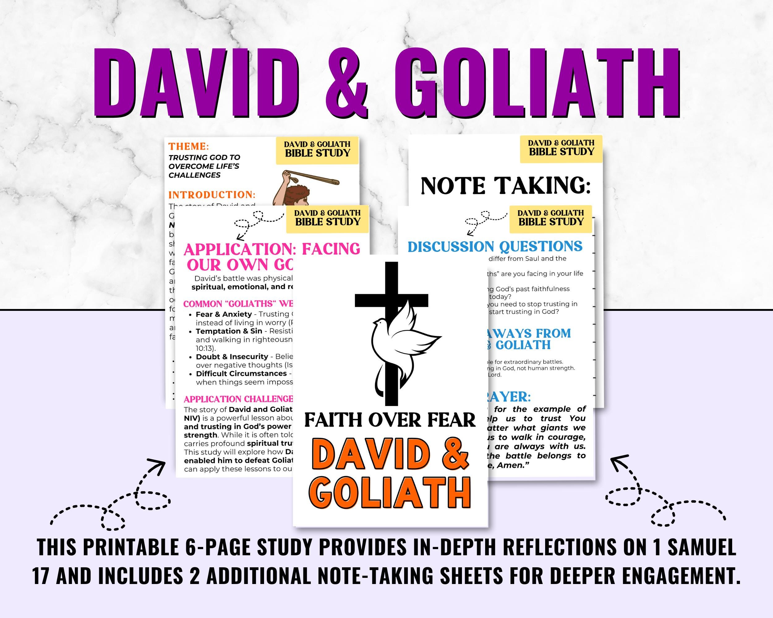 David & Goliath Bible Study | Faith Over Fear | Sunday School ...