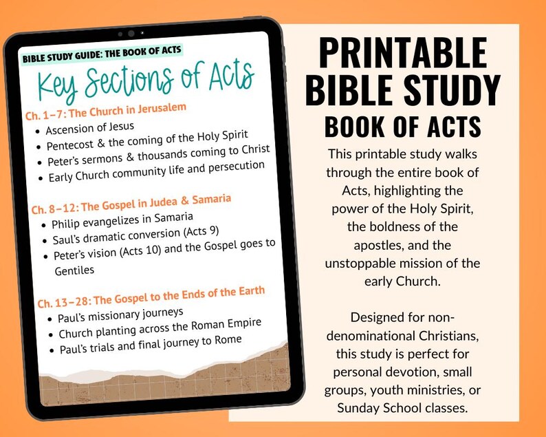 Book of Acts Bible Study Guide | Holy Spirit Study | Christian Printable | Digital Download ...