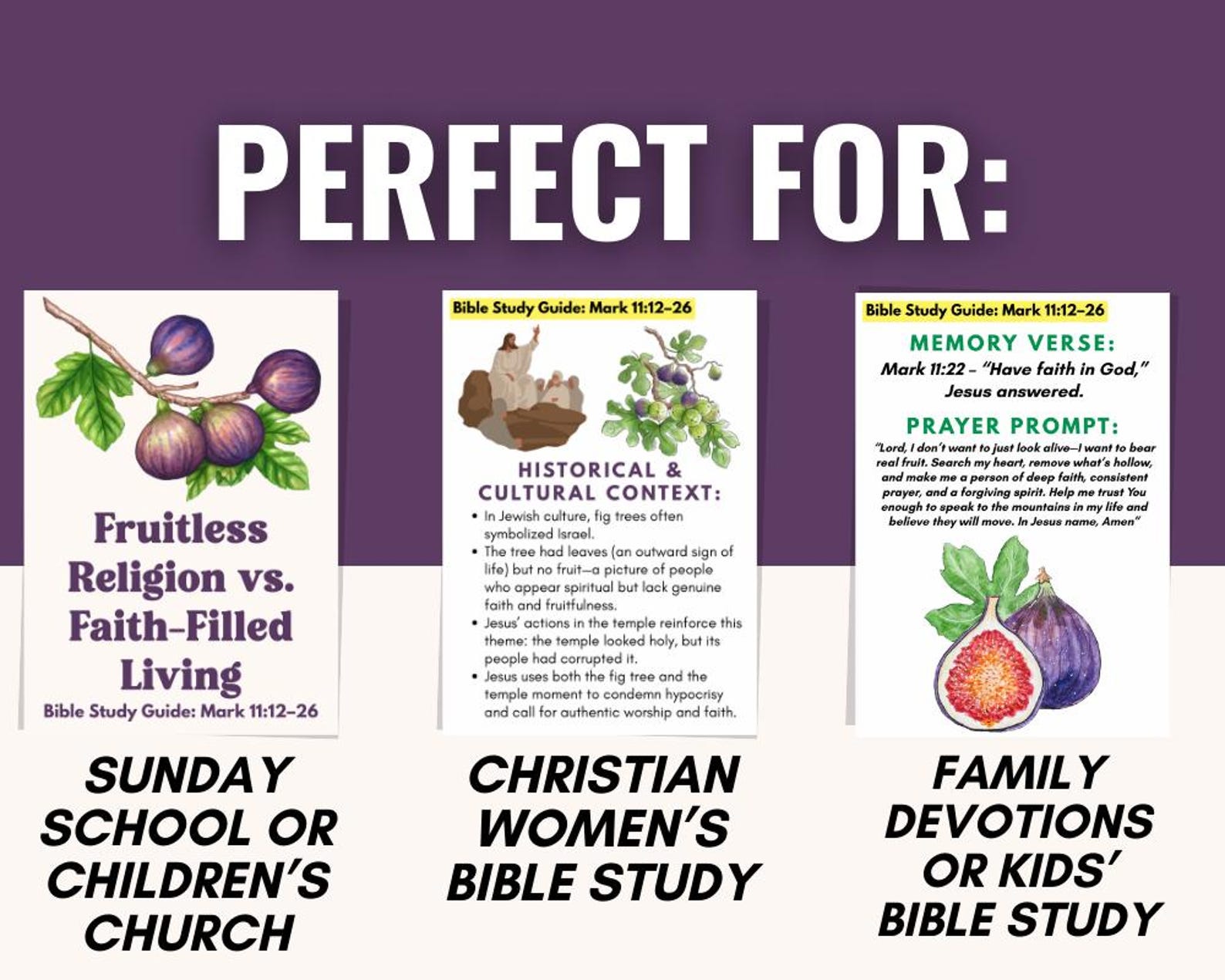 Mark 11:12-26 Bible Study Guide – Fig Tree, Faith & Prayer (digital ...