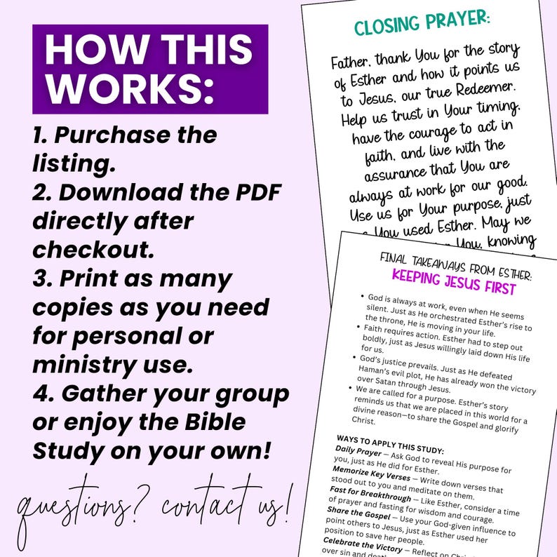 Esther Bible Study Guide: Christian Women's 4-week Curriculum (digital ...