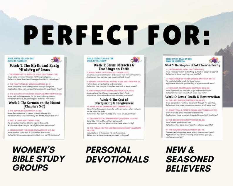 Matthew Bible Study Guide | Printable Christian Devotional | Sunday ...