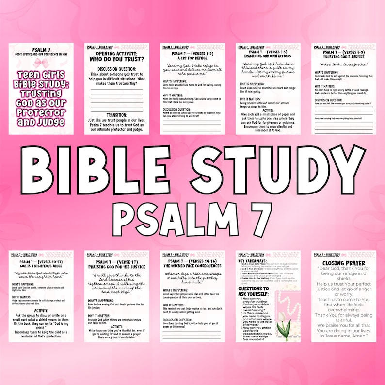 Teen Girls Bible Study: Psalm 7 Printable Guide (digital Download) - Etsy