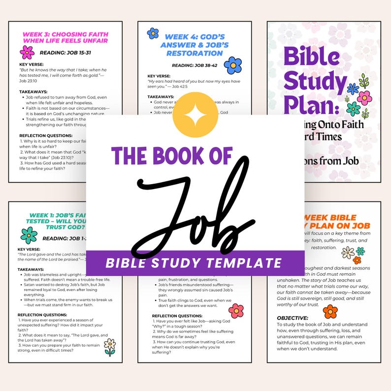 Job Bible Study: 4-week Christian Study Guide (digital Download) - Etsy