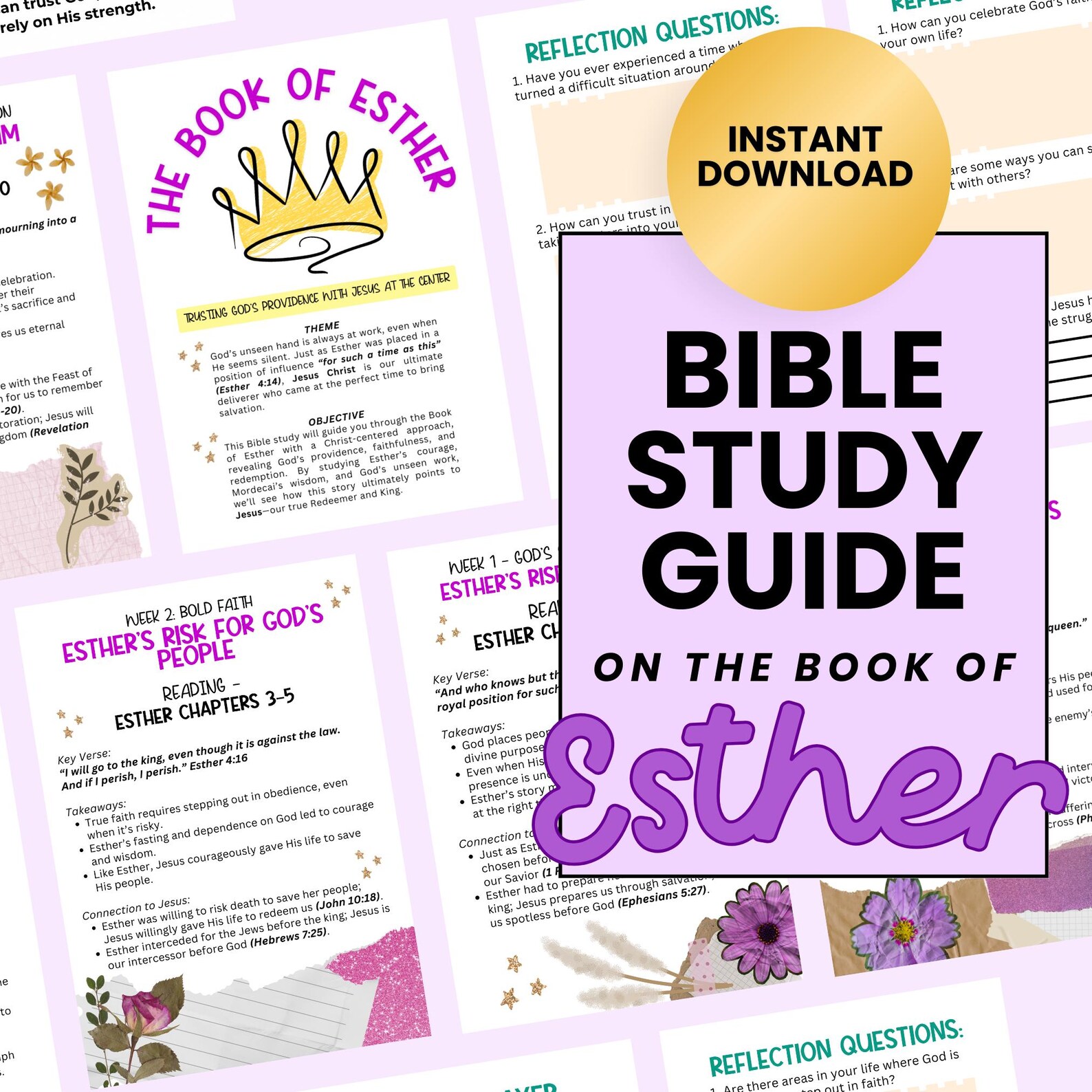 Esther Bible Study Guide: Christian Women's 4-week Curriculum (digital ...