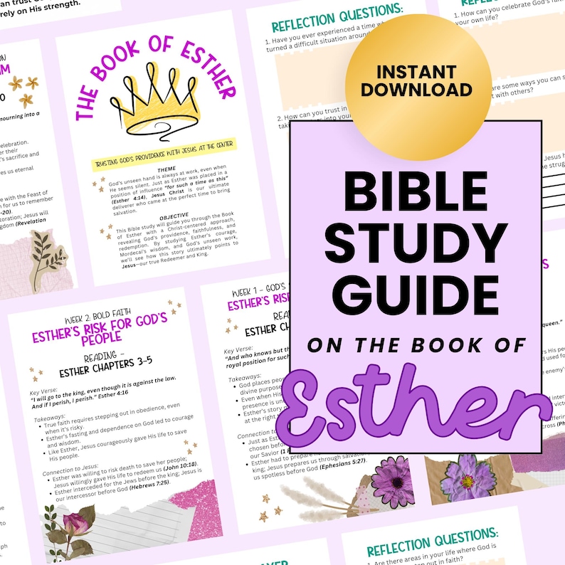 Esther Bible Study Guide: Christian Women's 4-week Curriculum (digital ...
