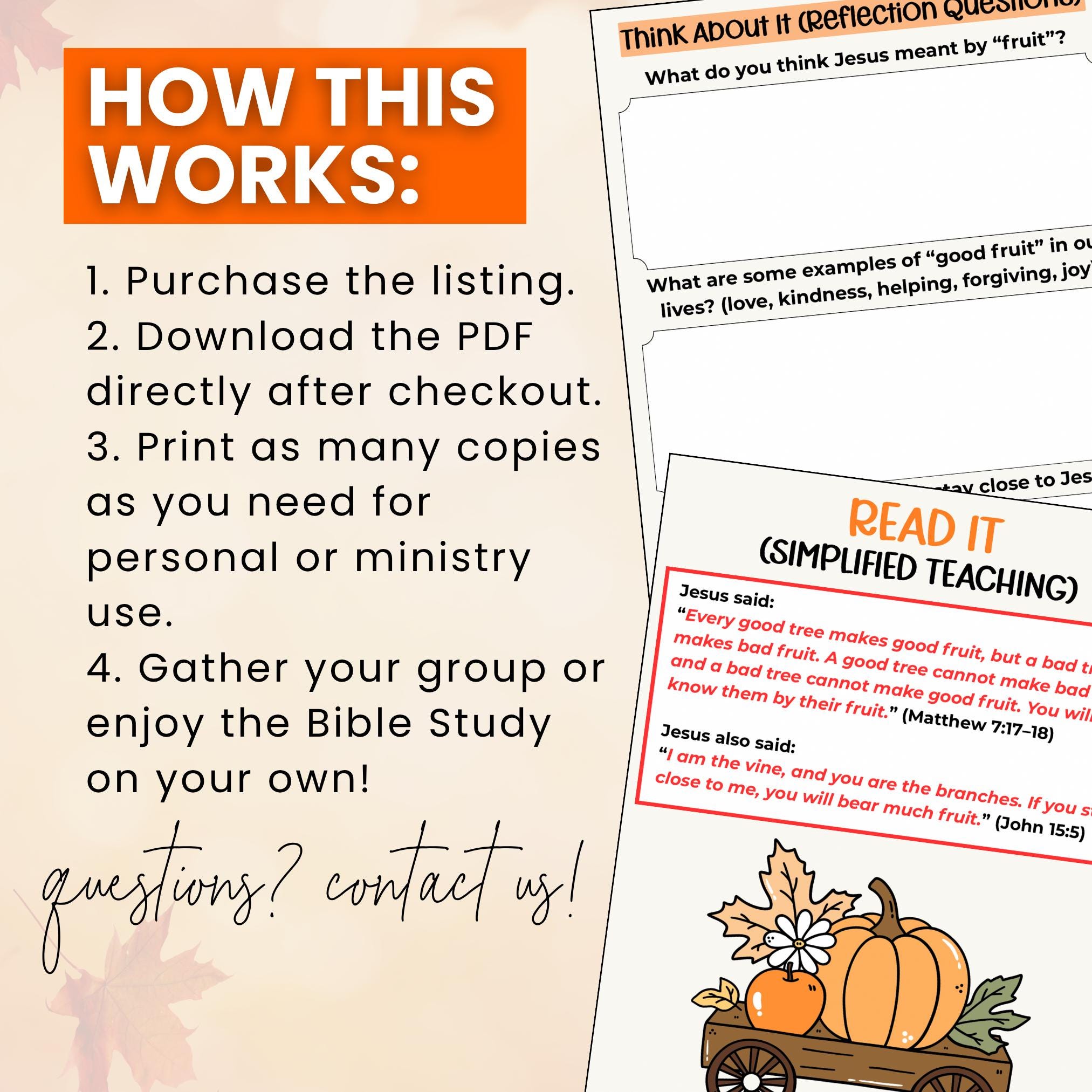 Fall Bible Study for Kids: Fruit of the Spirit, Sunday School ...