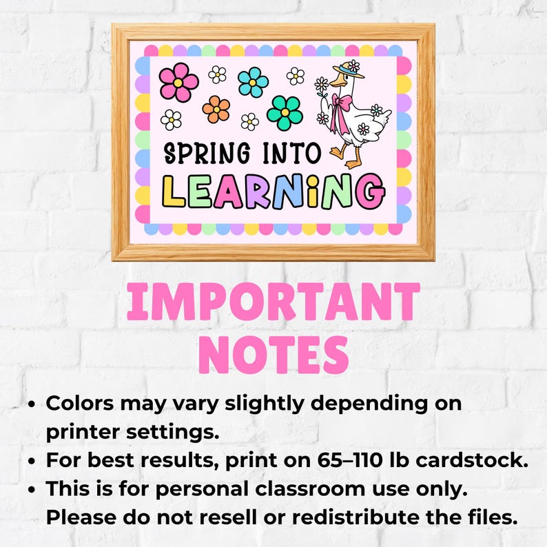 Spring Into Learning Bulletin Board Kit, Classroom Door Decor, Goose ...