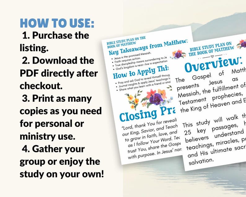 Matthew Bible Study Guide | Printable Christian Devotional | Sunday ...