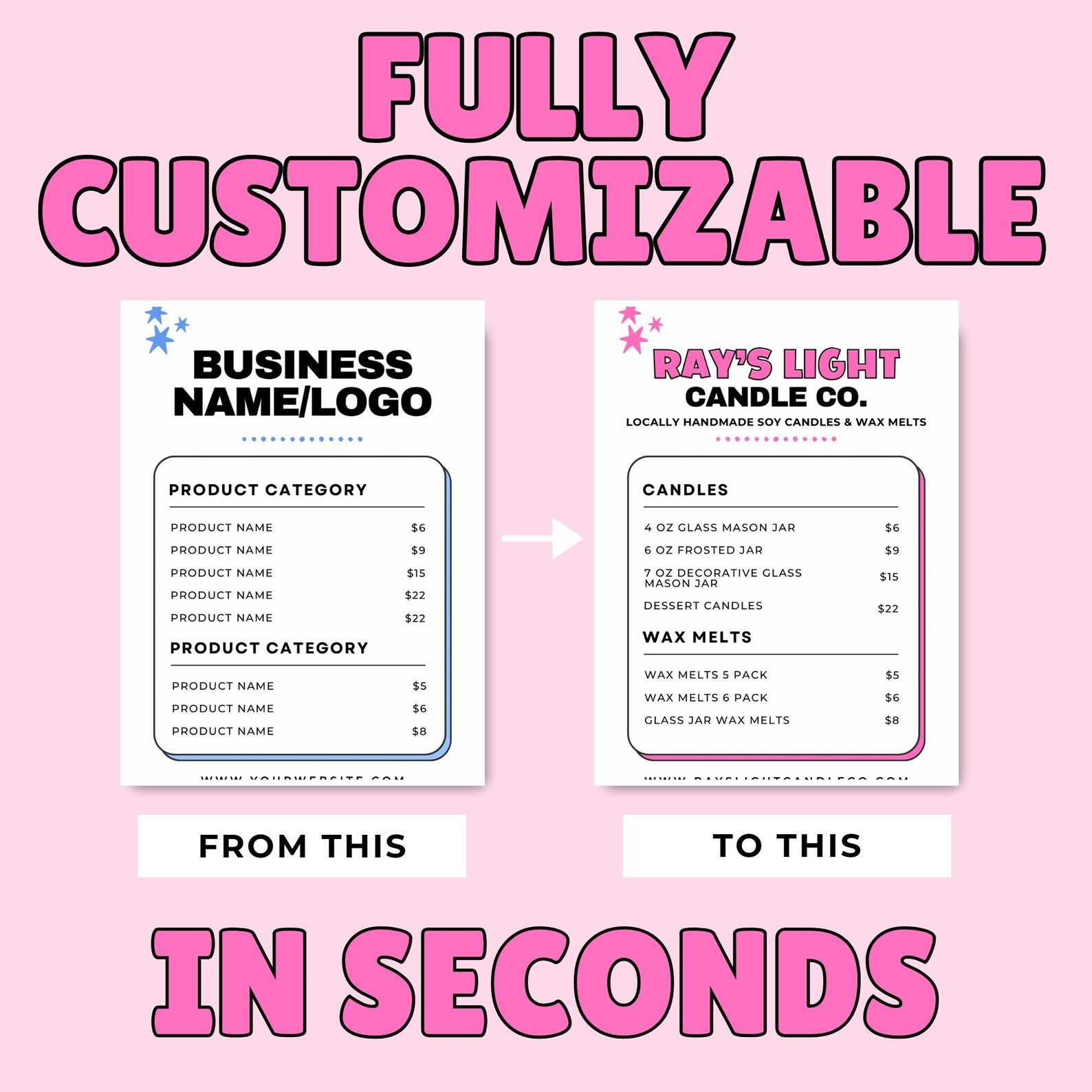 Vendor Table Sign Bundle | Editable Canva Templates, QR Code (instant ...