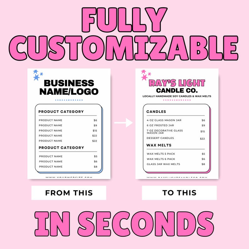 Vendor Table Sign Bundle | Editable Canva Templates, QR Code (instant ...