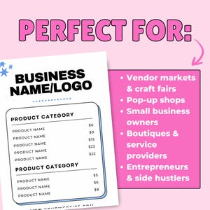 Vendor Table Sign Bundle | Editable Canva Templates, QR Code (instant ...