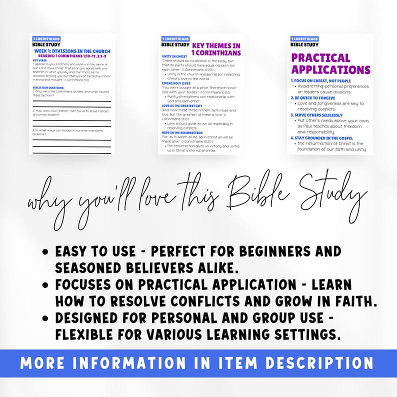 1 Corinthians Bible Study Guide: Christian Devotional (digital Download ...