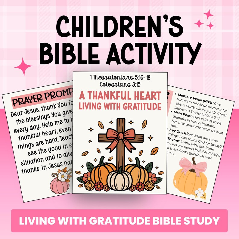 Fall Gratitude Bible Study for Kids: Christian Printable (digital ...