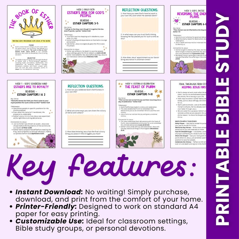 Esther Bible Study Guide: Christian Women's 4-week Curriculum (digital ...
