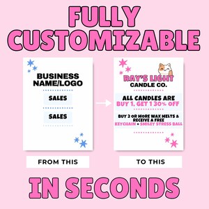 Vendor Table Sign Bundle | Editable Canva Templates, QR Code (instant ...