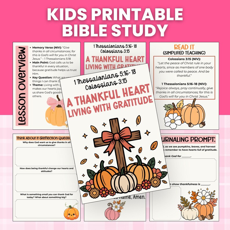Fall Gratitude Bible Study for Kids: Christian Printable (digital ...