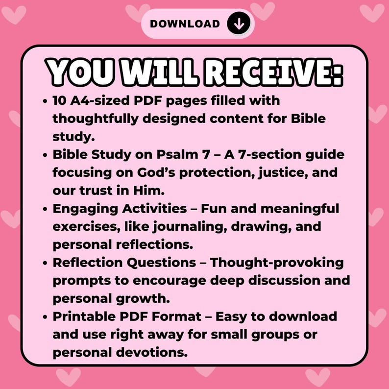 Teen Girls Bible Study: Psalm 7 Printable Guide (digital Download) - Etsy